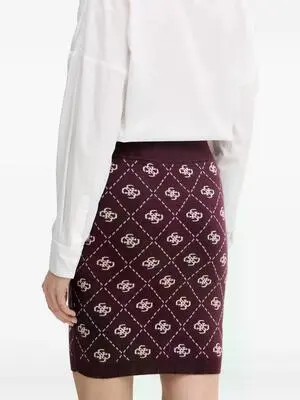 Guess Monogram Knit Diamond Pattern Mini Skirt
