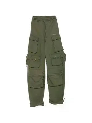 Attico Wide-leg Cargo-pocket Track Pants - Green