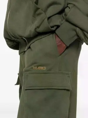 Attico Wide-leg Cargo-pocket Track Pants - Green