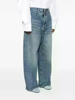 Attico Double-waist Wide-leg Jeans