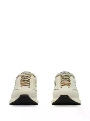 Burberry Eclipse Sneakers In Nylon, Suede, And Leather With Metallic Check Panels