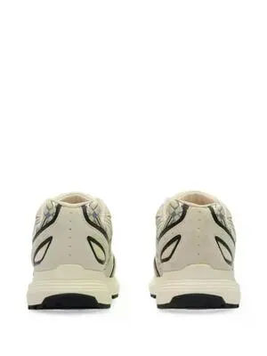 Burberry Eclipse Sneakers In Nylon, Suede, And Leather With Metallic Check Panels