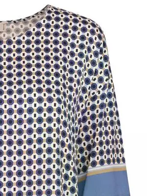 KANGRA Micro-print Crew-neck Blouse