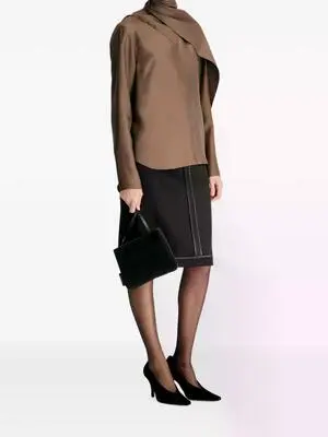 Loulou De Saison Gala Silk-twill Blouse - Brown