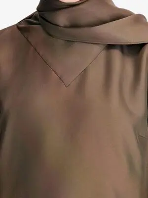 Loulou De Saison Gala Silk-twill Blouse - Brown