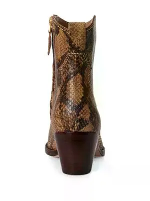 Ralph Lauren Python-embossed Leather Ankle Boots