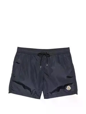 Moncler Logo Patch Drawstring Swim Shorts - Blue