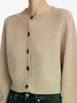 Loulou De Saison Heike Ribbed-knit Cropped Cardigan - Neutrals