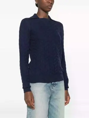 Etro Cable-knit Polo-collar Sweater