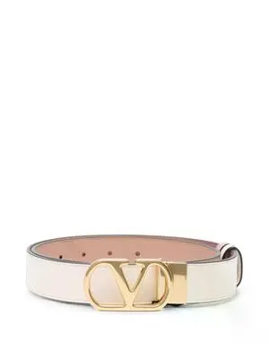 Valentino Garavani Vlogo Signature Leather Belt - Neutrals