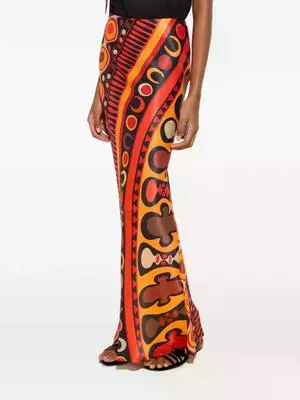 Emilio Pucci Soleil Print Satin Maxi Skirt