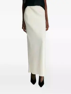 Loulou De Saison Eli Silk-twill A-line Maxi Skirt - Neutrals