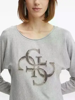 Guess Crystal-embellished Logo Motif Sweater