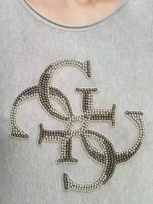 Guess Crystal-embellished Logo Motif Sweater