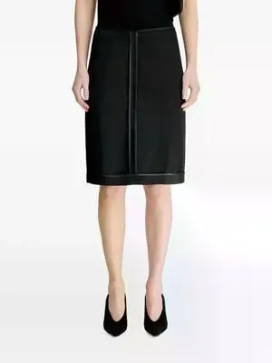 Loulou De Saison Satin-trimmed Midi Skirt - Black