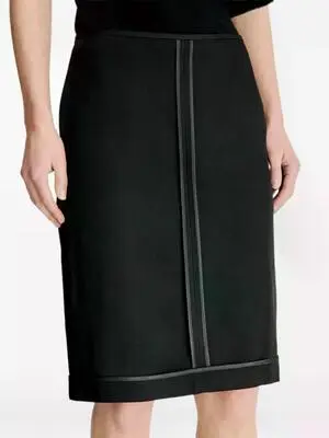 Loulou De Saison Satin-trimmed Midi Skirt - Black