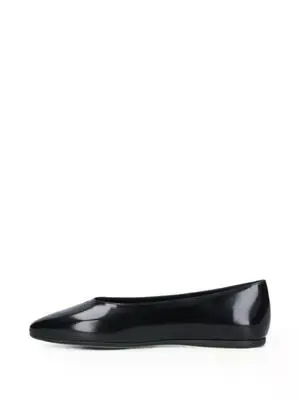 Prada Polished Leather Ballet Flats - Black