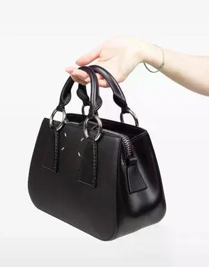 MAISON MARGIELA Four Stitch Leather Tote Bag - Black