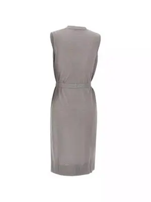 KANGRA Lurex Knit Belted Cardigan-coat - Grey