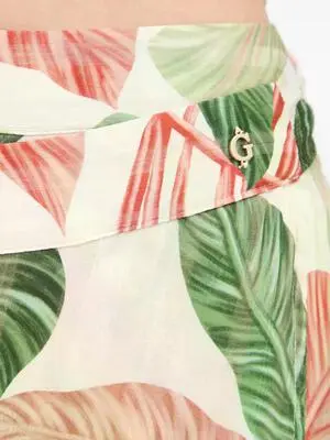 Guess Tropical Leaf Print Wrap Maxi Skirt