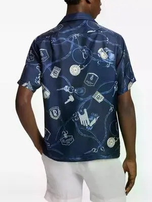 Ralph Lauren Purple Label Printed Silk Shirt - Blue