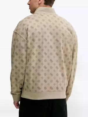 Guess Monogram-print Zip-up Sweater