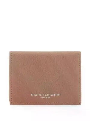 GIANNI CHIARINI Dollaro Pebbled Leather Card Holder - Neutrals