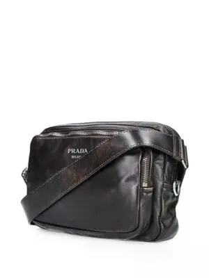 Prada Nappa Leather Shoulder Bag With Logo Print