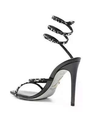 Rene Caovilla Cleo Crystal-embellished Sandals - Black