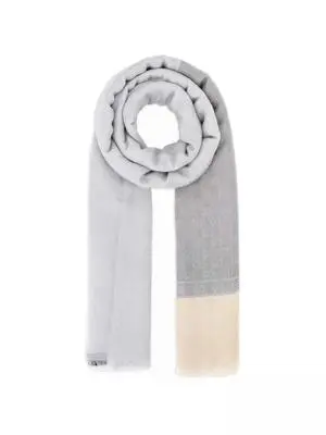 Gucci Gg-motif Frayed Scarf - Grey