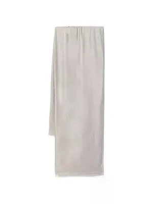 Emporio Armani Logo-jacquard Frayed-edge Scarf - Neutrals