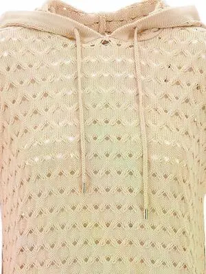 KANGRA Textured Knit Sleeveless Hooded Vest