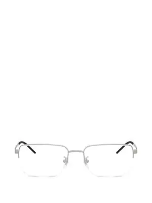 Emporio Armani Matte Rectangle Eyeglasses - Silver