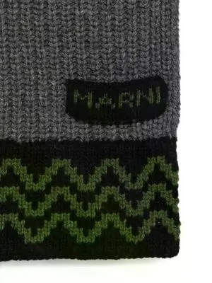 Marni Geometric-pattern Ribbed Scarf