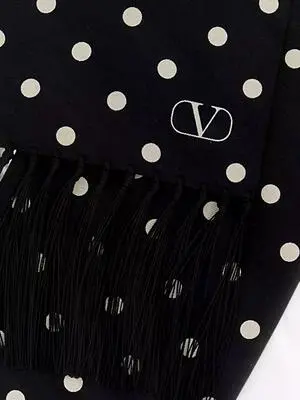Valentino Garavani Vlogo Polka-dot Scarf - Black