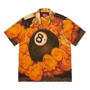 Supreme Fw19 Week 12 X Martin Wong 8-ball Rayon Shirt - Orange