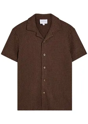 RAITH Marcos Waffle-knit Cotton-blend Shirt - Brown