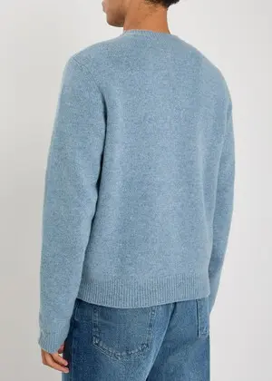A.p.c. Logo-intarsia Mélange-knit Jumper