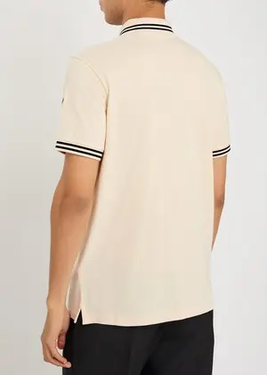 Moncler Logo-embroidered Piqué Cotton Polo Shirt - Multicoloured 1