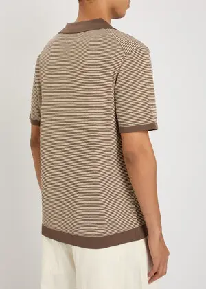 RAITH Antonio Striped Knit Polo Shirt