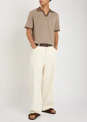RAITH Antonio Striped Knit Polo Shirt