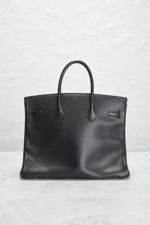 Hermès 1996 Ardennes Birkin 35 Retourne Handbag In Black