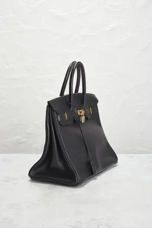 Hermès 1996 Ardennes Birkin 35 Retourne Handbag In Black