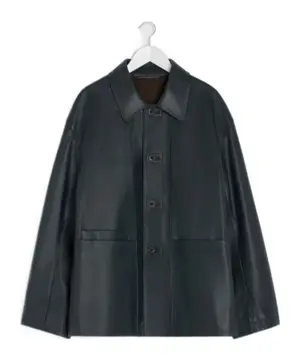 LEMAIRE Leather Workwear Jacket - Asphalt