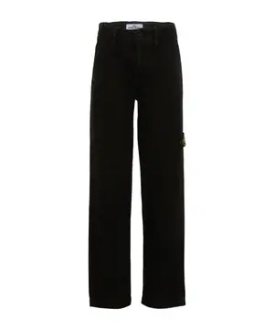 Stone Island Casual Trousers With Belt Loops - Black
