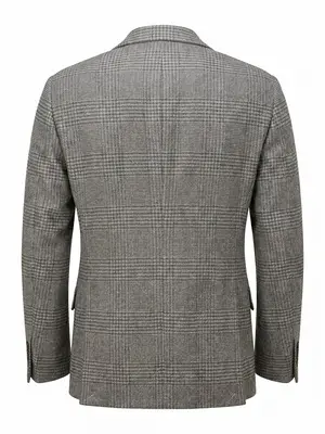 Brunello Cucinelli Long Sleeved Plaid Blazer - Gray