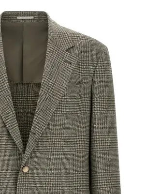 Brunello Cucinelli Long Sleeved Plaid Blazer - No