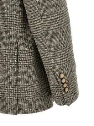 Brunello Cucinelli Long Sleeved Plaid Blazer - No