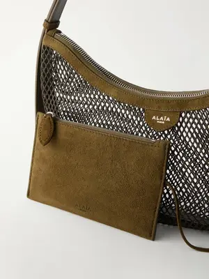 Alaïa Demi Lune Mesh Shoulder Bag - Khaki