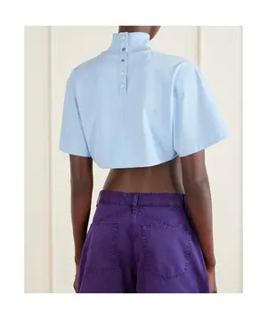 Alaïa Cropped Cotton T-shirt